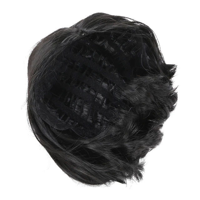 PARRUCCHE NERE ONDULATE corte capelli sintetici acconciatura riccia ...