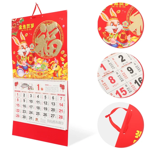 HANGING LUNAR CALENDAR Lunar Calendar 2023 Wall Calendar Chinese Decor