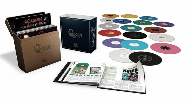 QUEEN: COMPLETE STUDIO Album Collection 15 LP Coffret, Colorié Vinyle ...