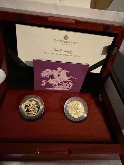 2026 GOLD PROOF TWO COIN REVERSE FROSTED SOVEREIGN SET - Limited 300 ...