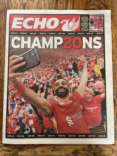 LIVERPOOL ECHO 2025 - Lfc League Champions! - Special Issue Newspaper ...