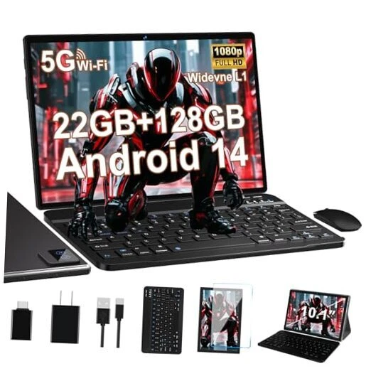 2025 ANDROID 14 Tablet 10.1 Inch Tablets 22GB+128GB (1TB Expand), Octa ...