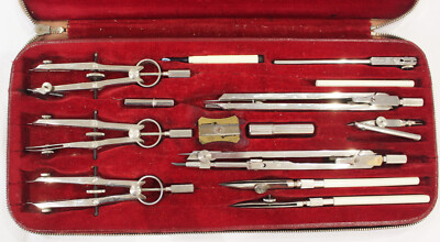 VINTAGE GERMAN TECHNICAL Drawing Drafting Set Engineer Cartography 1812 ...