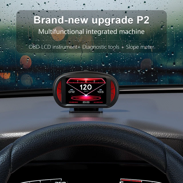 OBD2 GAUGE DISPLAY P2, HUD Digital Speedometer Display Speed MPH with ...