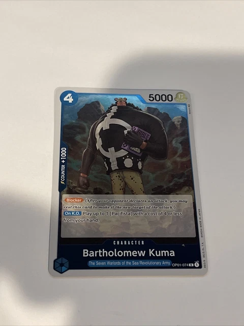 ONE PIECE CARD Game Bartholomew Kuma OP01-074 Romance Dawn ENGLISH FOIL ...