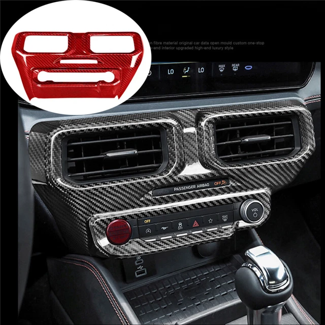 RED CARBON FIBER Center Console Air Vent Conditioning Trim For Ford ...