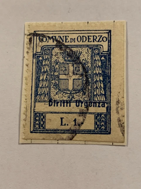 COMUNE DI ODERZO £ 1 diritti di Urgenza Regno/Fascismo EUR 4,50 - PicClick IT