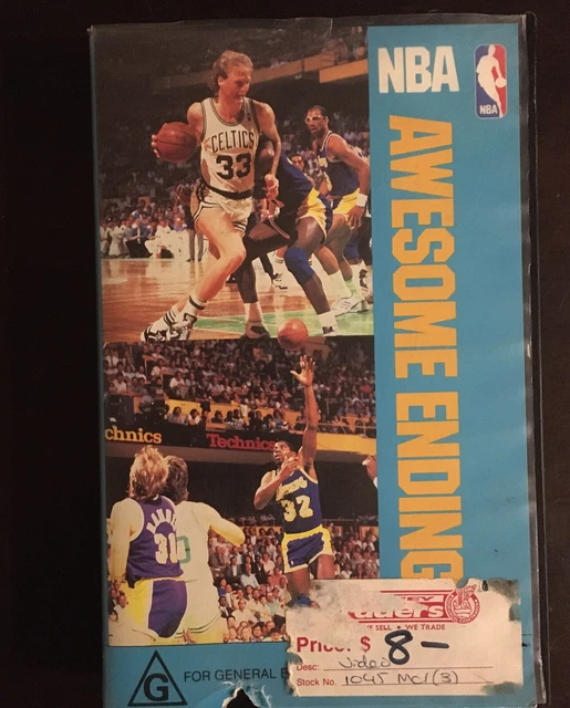 NBA AWESOME ENDINGS CBS FOX VHS Larry Bird Magic Johnson Rare ...