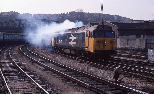 ORIGINAL SLIDE . BR Class 50 Diesel 50003 'TEMERAIRE' . Bristol TM's ...