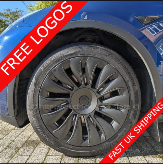 LOW STOCK, TESLA Model Y STORM Wheel Covers Inc LOGO! Cover Hub Cap T 4 ...