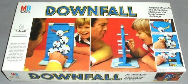VINTAGE DOWNFALL BOARD Game MB Long Box Family Strategy 1977 COMPLETE ...