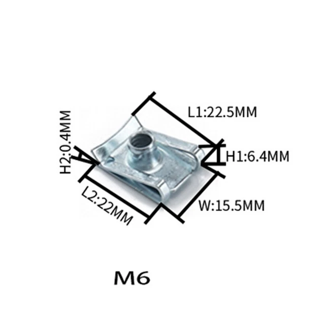 EASY TO USE B shaped Nuts Speed Fasteners with M6 Spire Clips Set of 10 ...