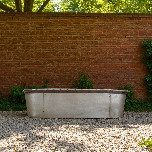 MILLWARDS® HANDMADE VINTAGE Style Large Galvanised Metal Bath Trough Planter £150.00 - PicClick UK