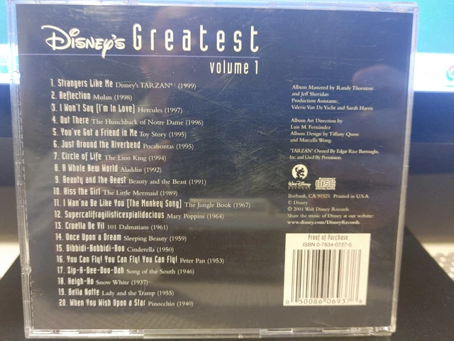 DISNEY'S GREATEST, VOL. 1 by Disney (CD, 2010, Disney) SENZA GRAFFI EUR ...