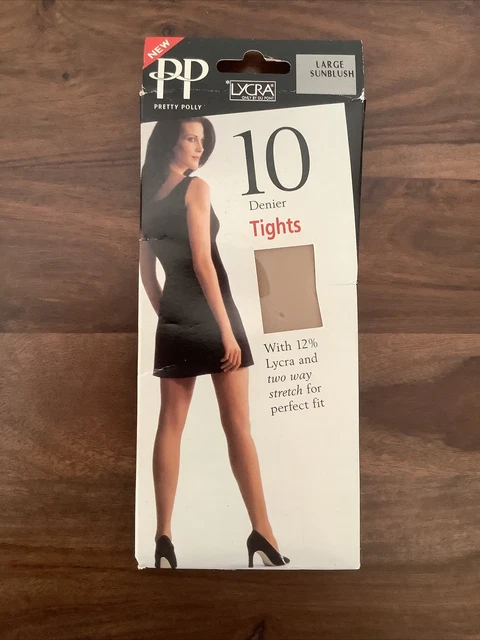RARE VINTAGE PRETTY Polly 10 Denier Sheer Lycra Sunblush Pantyhose ...