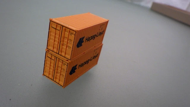 N SCALE 20' Cargo Shipping Container Load Set of 2 Hapag-Lloyd * JTC ...