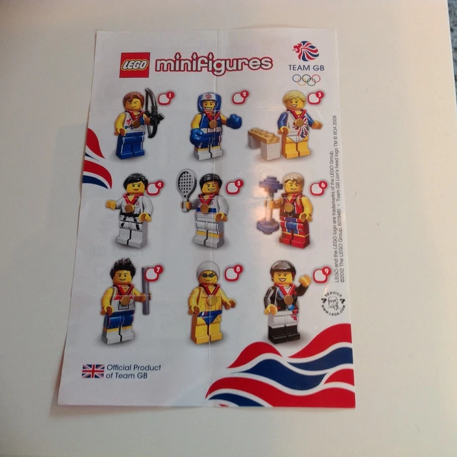 LEGO TEAM GB Olympic Minifigures - sheet leaflet Checklist Instructions ...