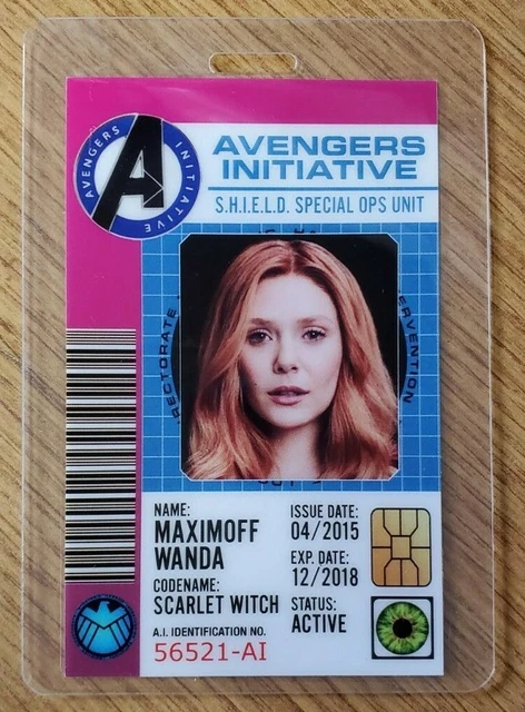 AVENGERS IDENTIFICATION BADGE -wanda Maximoff Scarlet Witch Cosplay ...