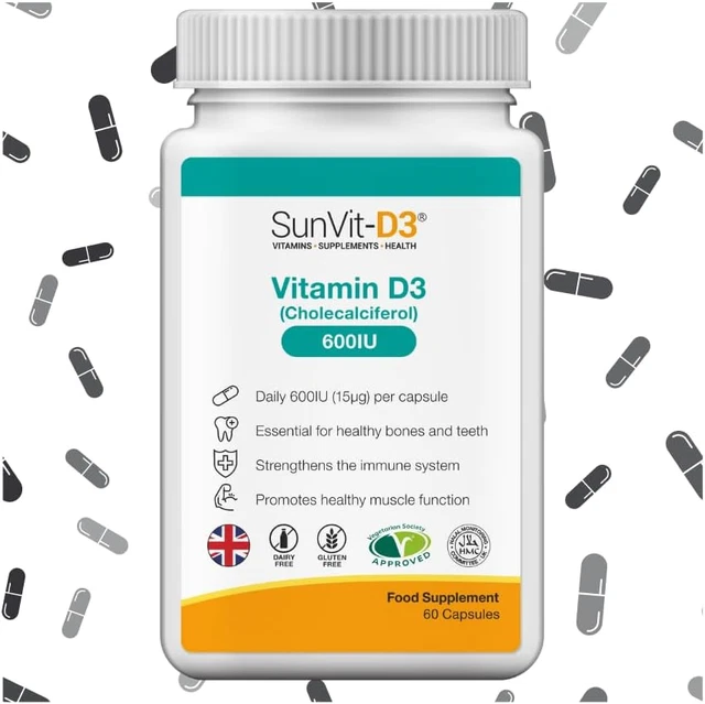 SUNVIT-D3 VITAMIN D 600 IU Capsules - Cholecalciferol Vitamin D ...