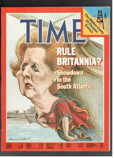 MARGARET THATCHER RULE Britannia Falklands Time Magazine 1982 April 19 ...
