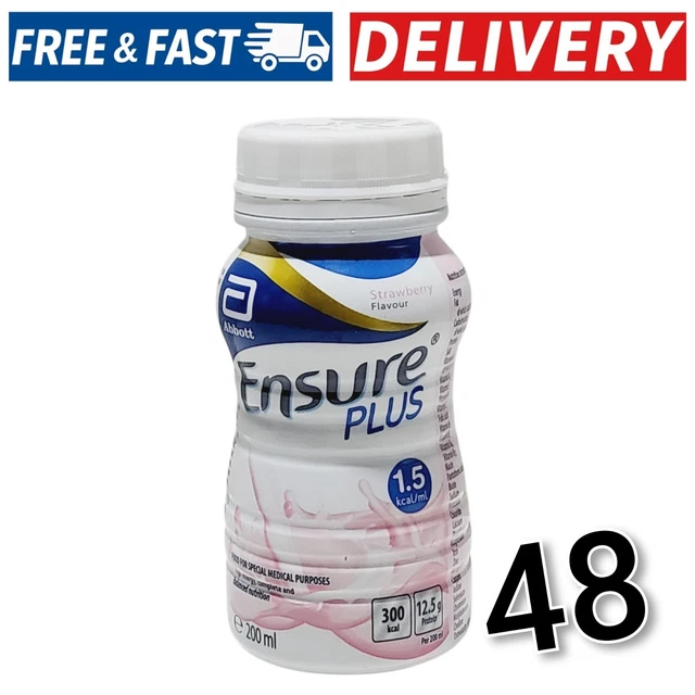 ENSURE PLUS STRAWBERRY Flavour, 200ml x 48 Pack £44.95 - PicClick UK
