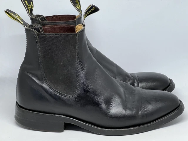 RM WILLIAMS BLACK Leather Craftsman Classic Riding Work Boot Mens Au 8 ...