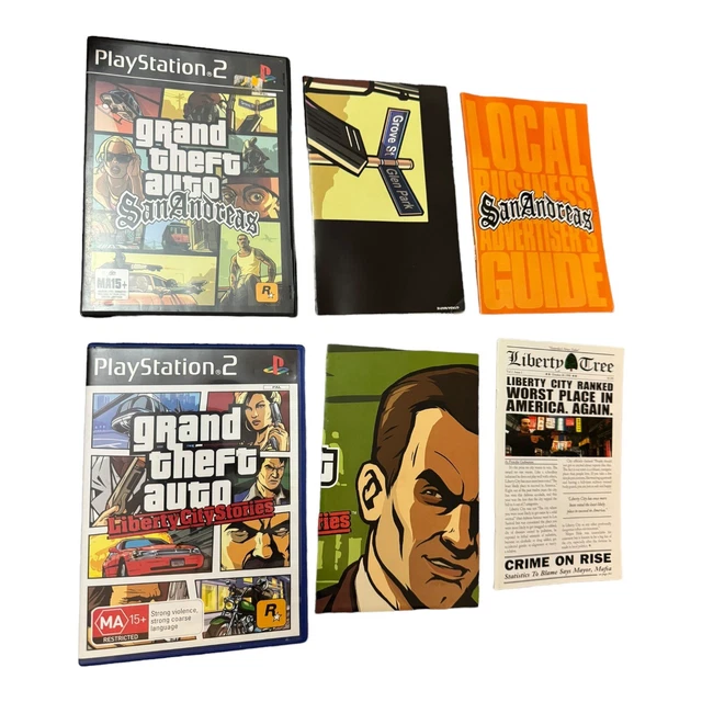 PS2 - GRAND Theft Auto San Andreas & Liberty City Stories W Books ...