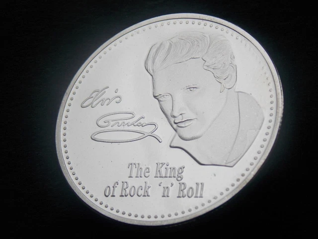 ELVIS PRESLEY SILVER Plated Coin The King of Rock n Roll A £5.99 ...