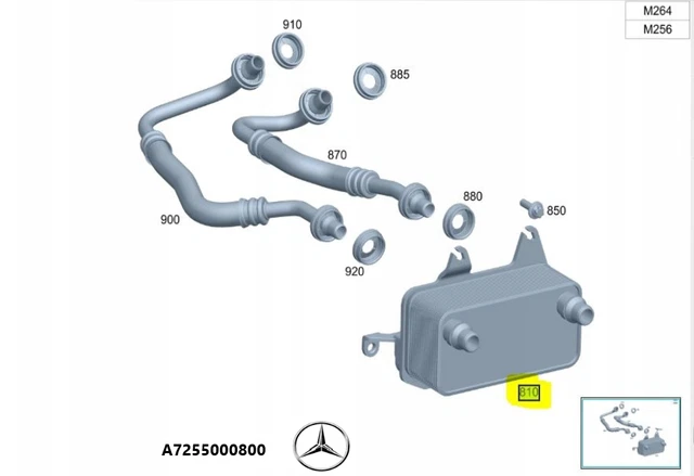 ORIGINAL MERCEDES-BENZ A7255000800 Gearbox Oil Cooler W205 W213 W253 ...