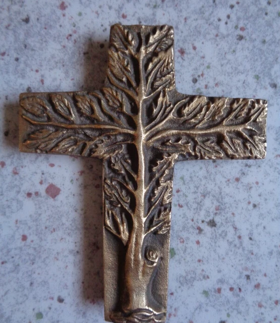 CROIX MURALE CRUCIFIX en bronze arbre de vie ou de Jessé EUR 40,00 ...