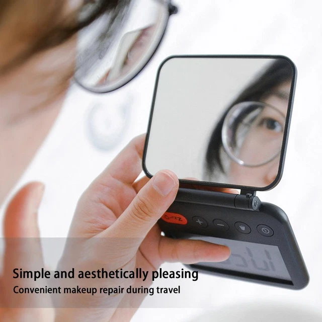 DIGITAL TRAVEL ALARM Clock Foldable Temperature Clock mirror] makeup ...
