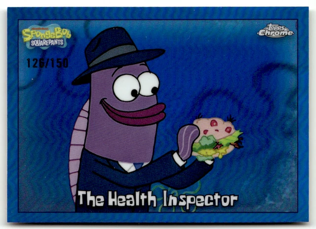 TOPPS SPONGEBOB CHROME 2025 No. 94 The Health Inspector Blue Refractor ...