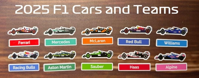 2025 F1 FORMULA 1 Car Team Name Sticker £3.16 - PicClick UK