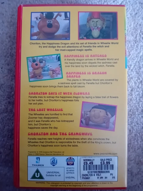 CHORLTON AND THE Wheelies: Happiness Is Dragon Shaped VHS Video £2.99 ...