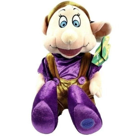 DISNEY STORE SNOW White The Seven Dwarfs Dopey 12 inch Plush Christmas ...