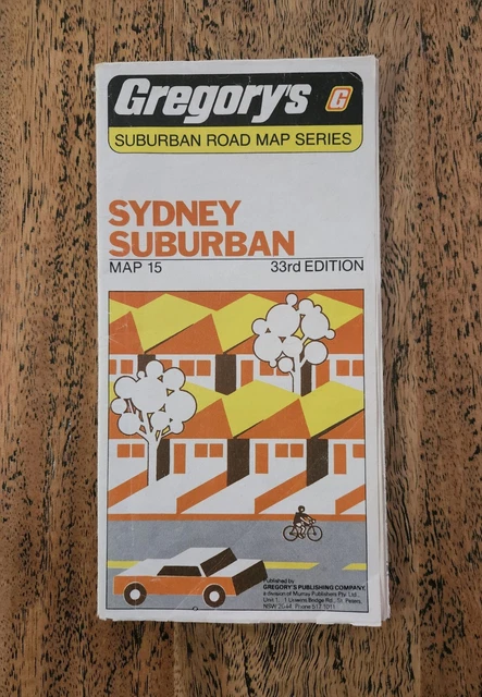 1982 GREGORY’S SYDNEY Suburban Map 15 33rd Edition Road Map Vintage $18 ...