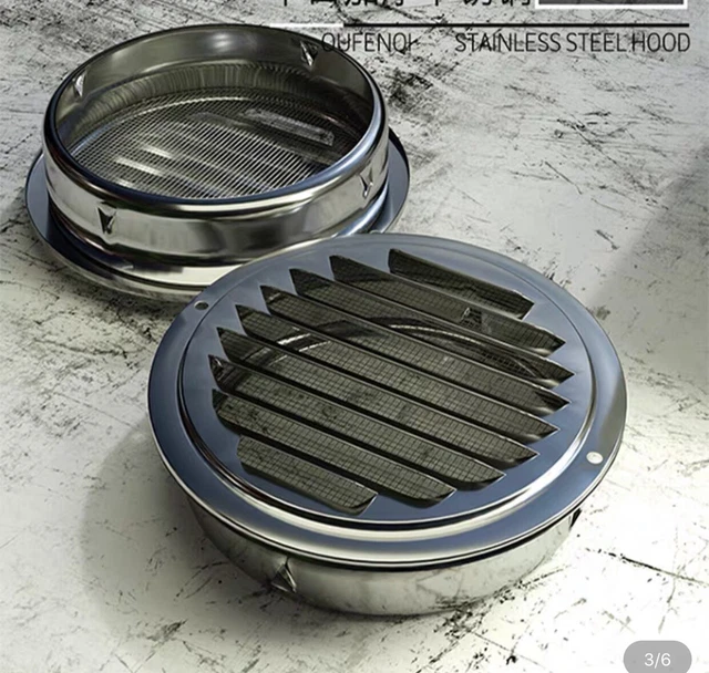 1PC STAINLESS STEEL 6 Inch Round Air Vent Cover exhaust Hood Vent With ...