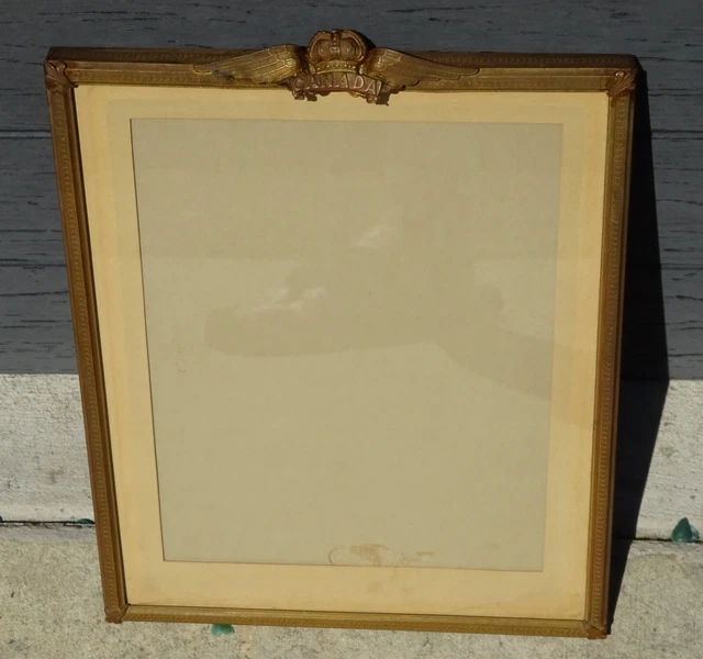 RARE ANTIQUE MILITARY Metal Picture Frame w British Paratrooper badge ...