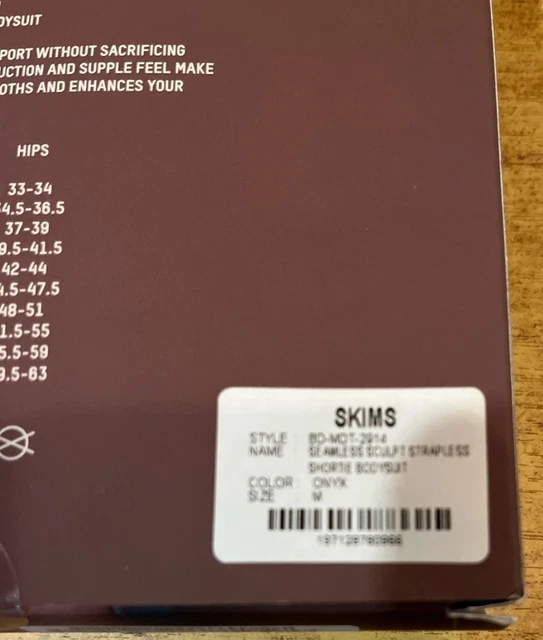 SKIMS SEAMLESS SCULPT Strapless Shortie Bodysuit Shapewear Medium Onyx ...