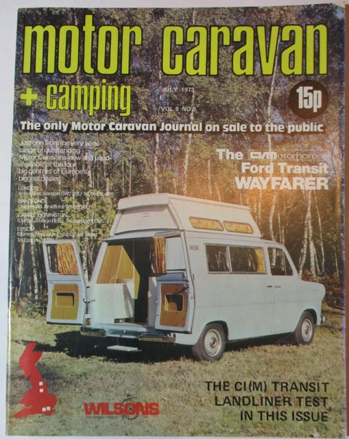 MOTOR CARAVAN AND Camping Magazine AUGUST 1973 CIM Landliner V6 Auto ...