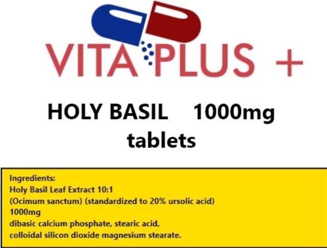 HOLY BASIL 1000MG tablets 60’s Support Body Immunity £6.99 - PicClick UK