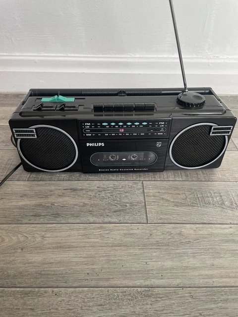 PHILIPS STEREO RADIO Cassette Recorder FM LW MW D 8092/35 Boom Box ...