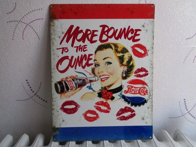 TOLE METAL PEPSI Cola Pin Up 30 X 40 Cms Non Plaque Emaillee Ancienne ...
