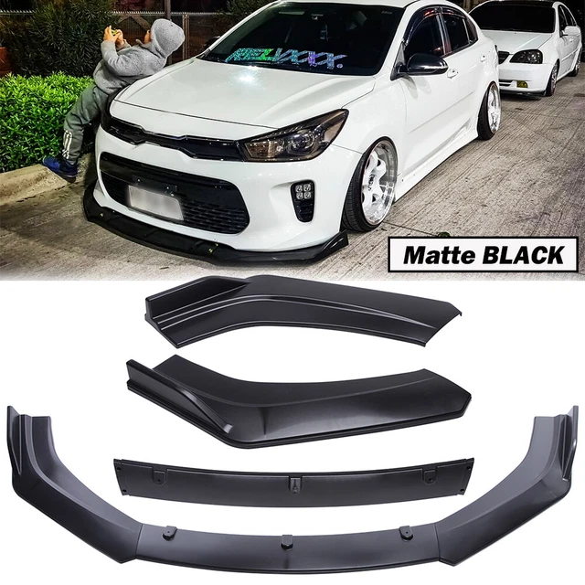 BLACK FRONT BUMPER Lip Spoiler Splitter Body Kit Protector For Kia Rio ...