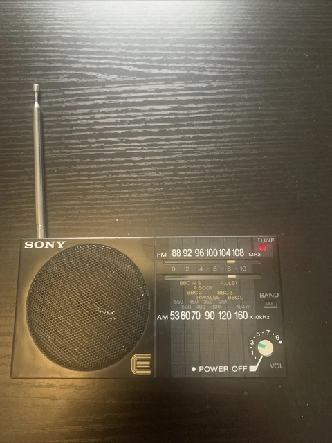 VINTAGE SONY ICF 15 FM/AM 1980sPortable Transistor Radio Rare Black ...