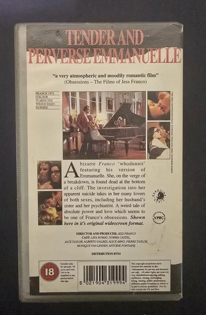 RARE JESS FRANCO Redemption films VHS Tender And Perverse Emanuelle ...