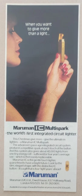 MARUMAN IC MULTISPARK Lighter Original USA Press Advert 1976 £5.91 ...