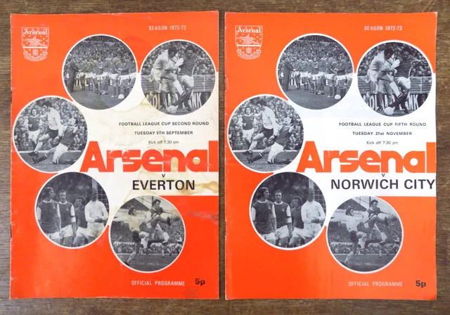 ARSENAL FOOTBALL PROGRAMMES - 1972-73 Season (X2) £0.99 - PicClick UK