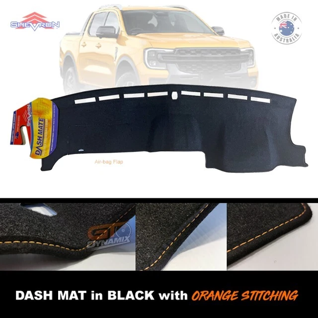 BLACK DASH MAT + ORANGE Stitching FORD RANGER Wildtrack NEXT GEN 2022 ...