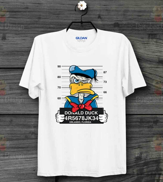 DONALD DUCK DISNEY Mugshot Cool Funny Cartoon Vintage Unisex T Shirt ...
